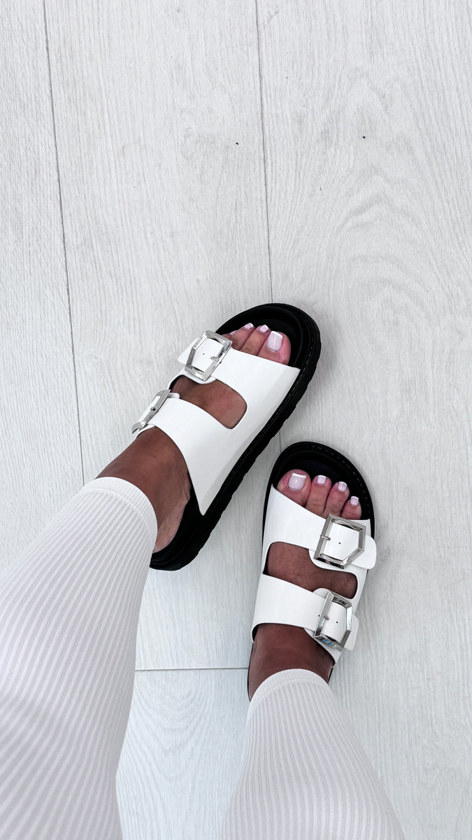 Lindo Double Buckle Platform Sliders – BowsBoutiques
