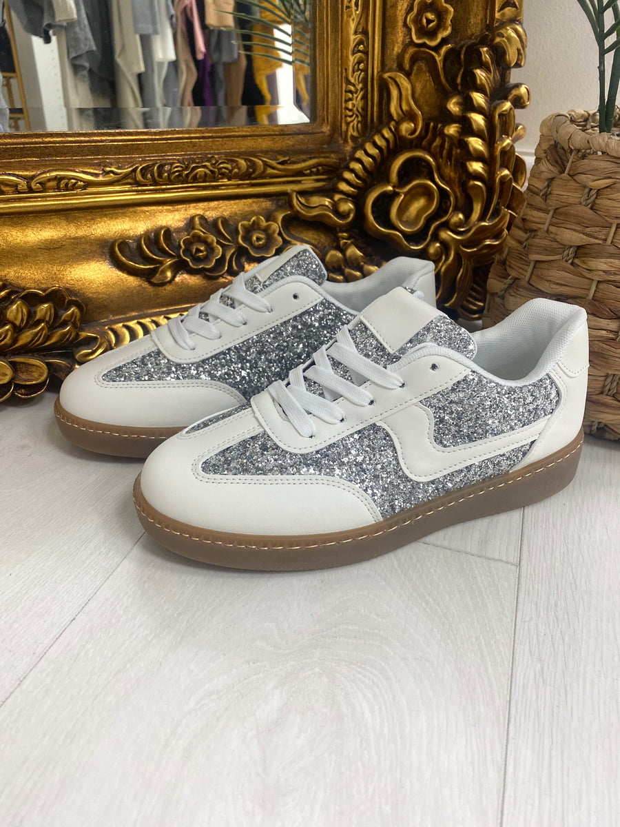Lydia Glitter Detailed Trainers – BowsBoutiques