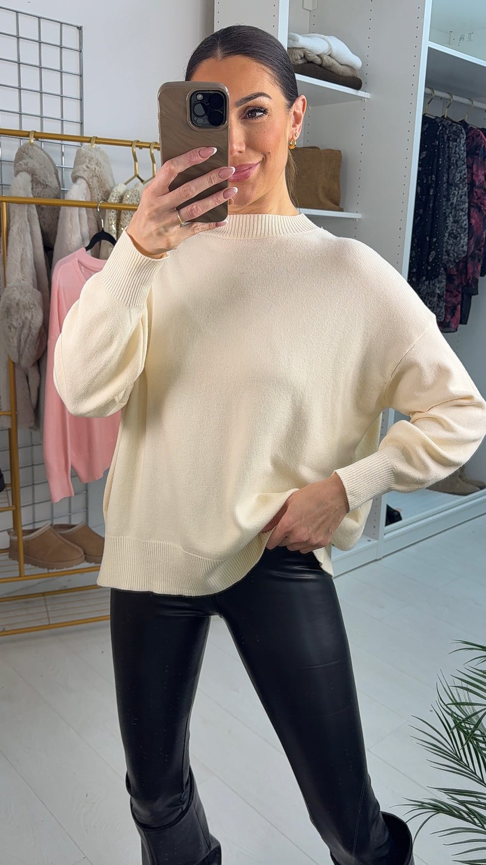 Kristina Plain Pearl Butterfly Back Jumper – BowsBoutiques