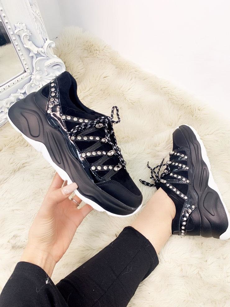 Monrose Studded Jewelled Zig Zag Detailed Chunky Trainers – BowsBoutiques